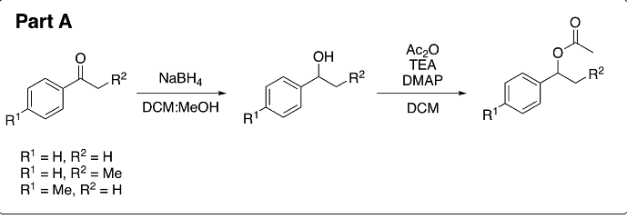 Solved Part A Ac2O TEA OH R2 R2 R2 NABH4 DMAP DCM:MeOH DCM | Chegg.com