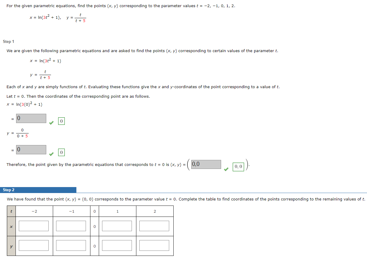 Solved For the given parametric equations, find the points | Chegg.com