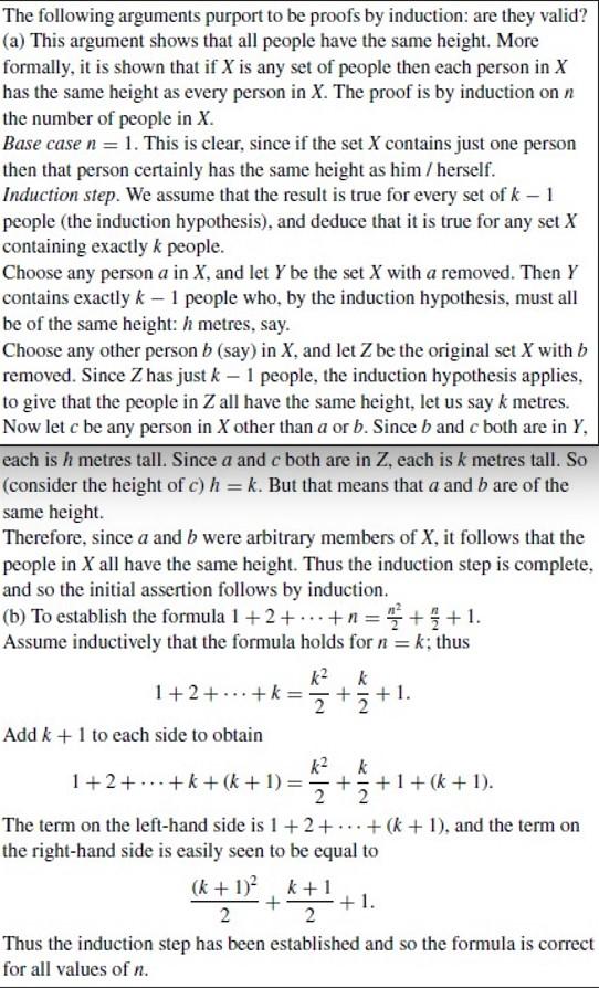 Solved The Following Arguments Purport To Be Proofs By 