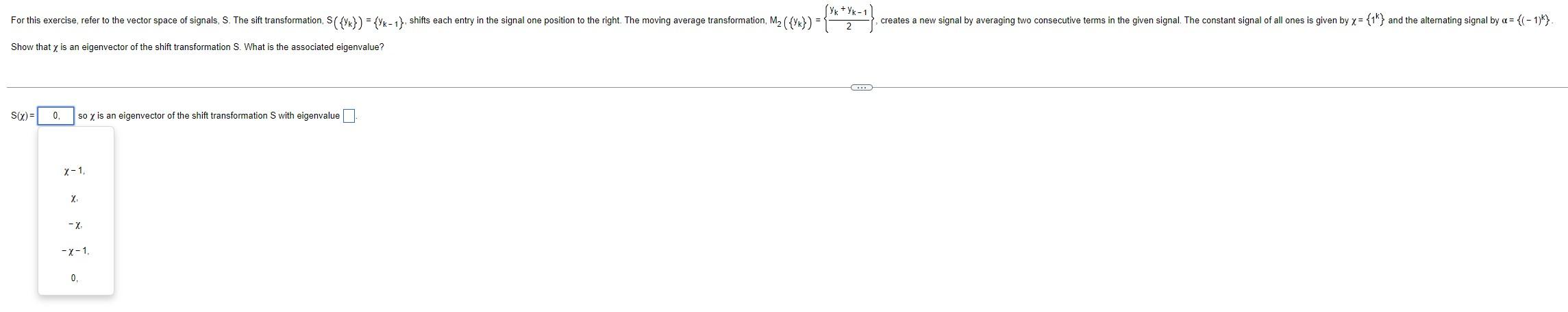 Solved (yk+yk-1 For this exercise, refer to the vector space | Chegg.com