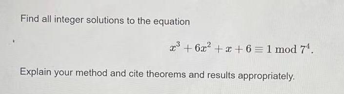 Solved Find all integer solutions to the equation 23 + 6x² | Chegg.com