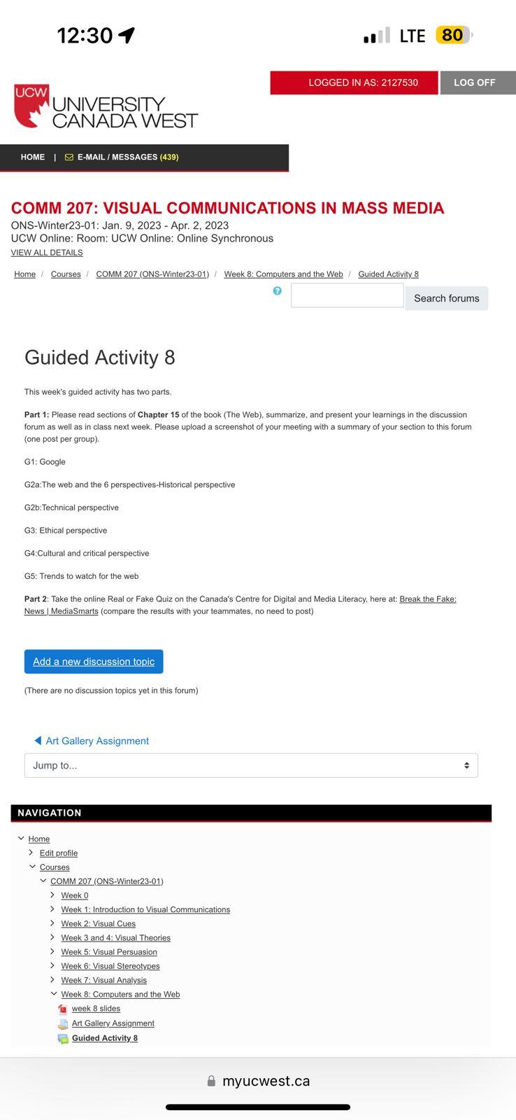 COMM 207: VISUAL COMMUNICATIONS IN MASS MEDIA | Chegg.com