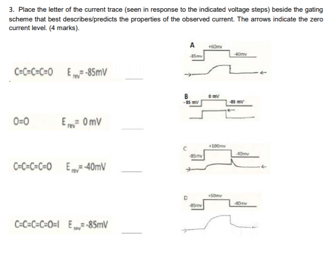 3. Place the letter of the current trace (seen in | Chegg.com
