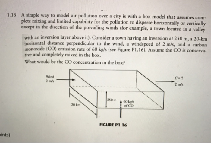 Solved A simple way to model air pollution over a city is | Chegg.com