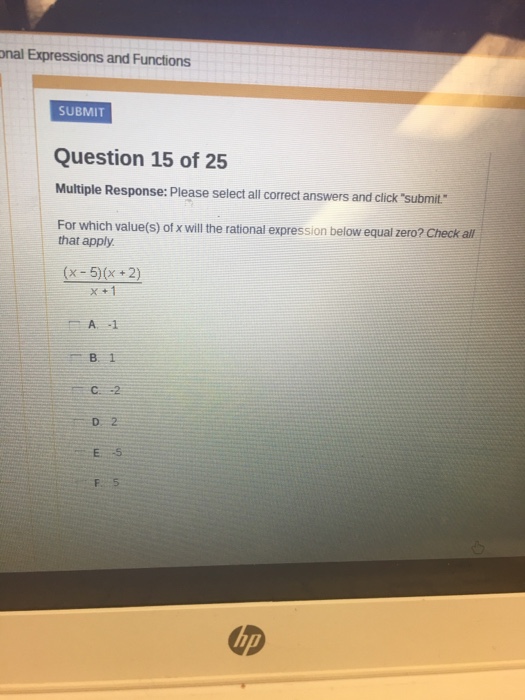 Solved For which value(s) of x will the rational expression | Chegg.com