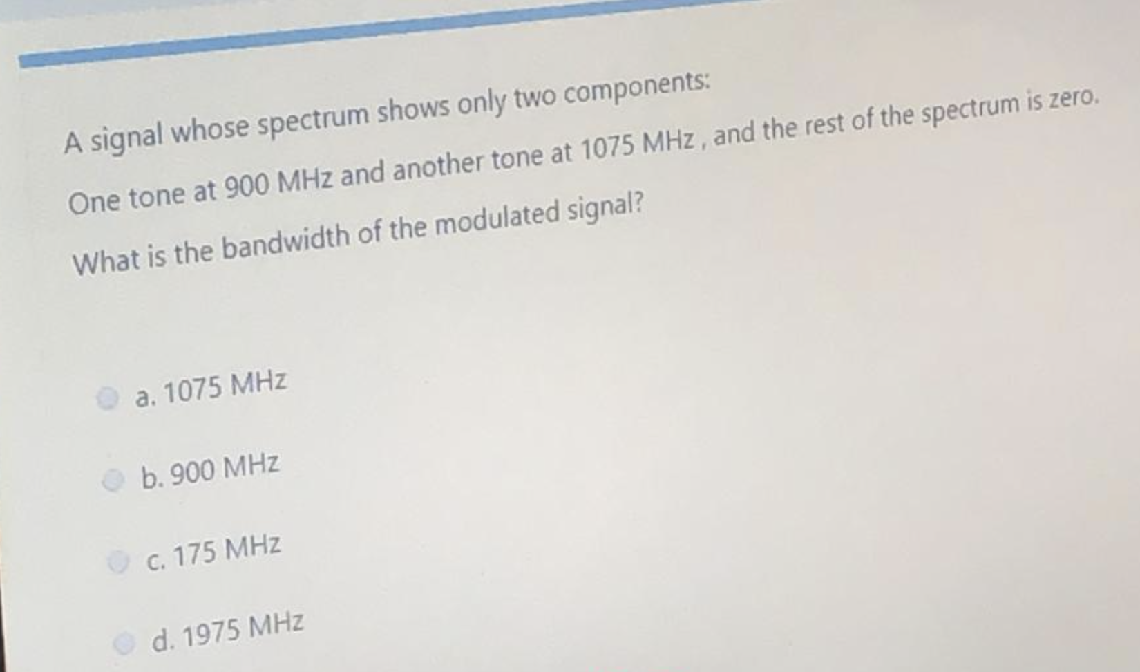 Solved A signal whose spectrum shows only two components: | Chegg.com