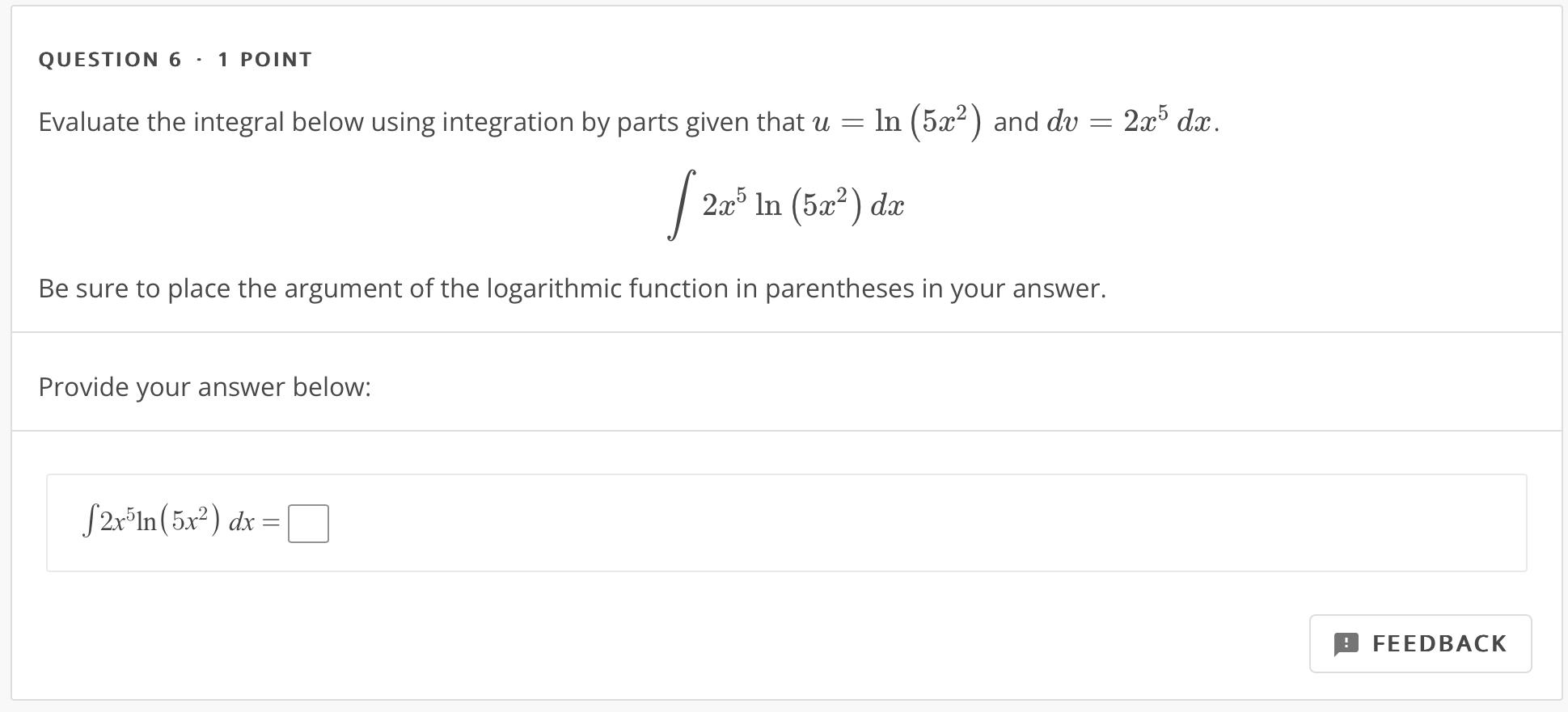 Solved Evaluate the integral below using integration by | Chegg.com