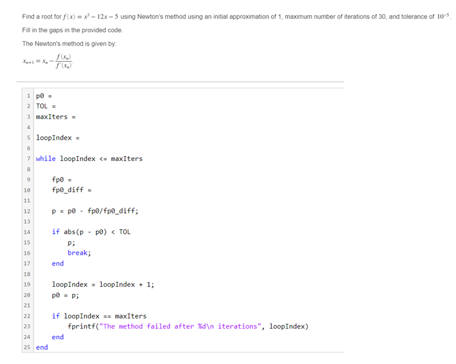 Solved Find a root for f(x)=x3−12x−5 using Newton's method | Chegg.com
