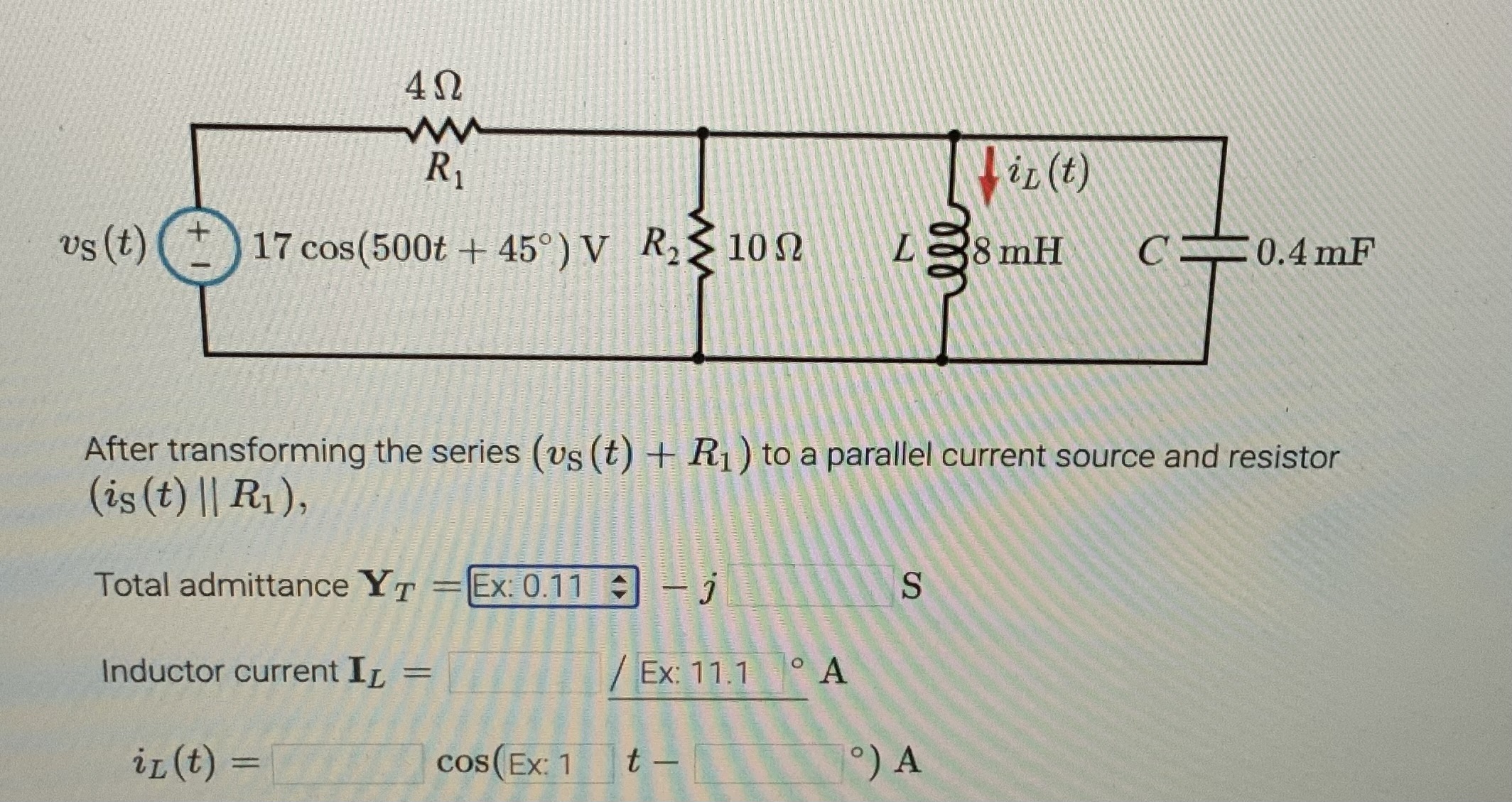 Solved After transforming the series (vS(t)+R1) to a | Chegg.com