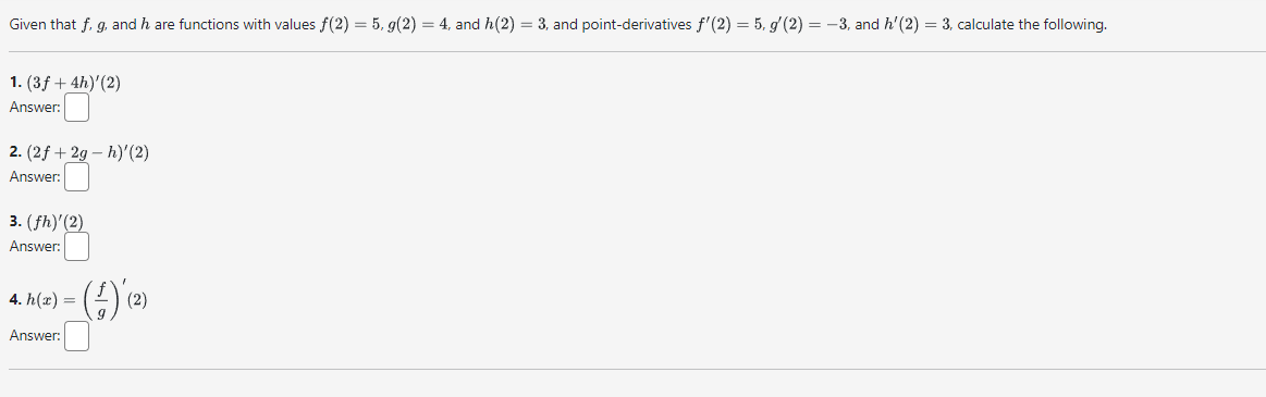 Solved Given that f,g, ﻿and h ﻿are functions with values | Chegg.com