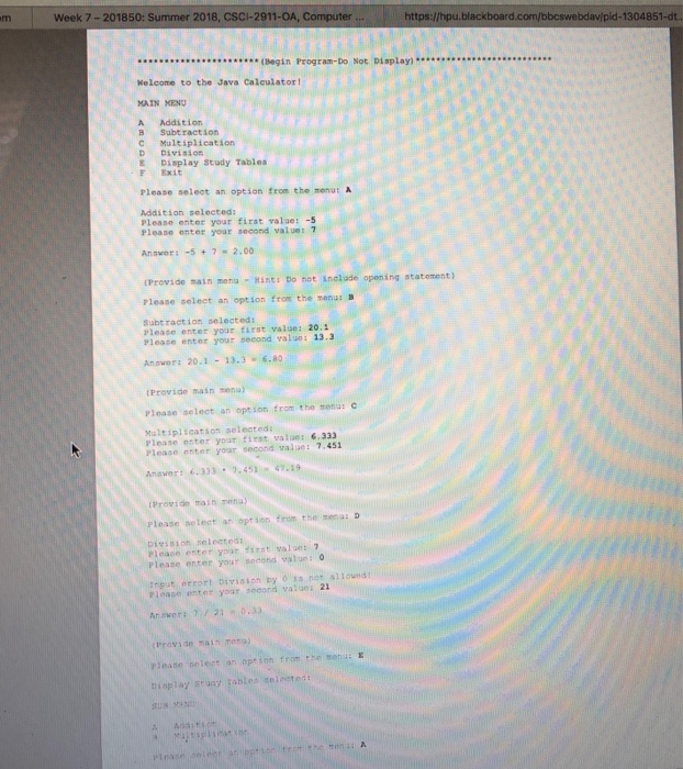Solved In Java (JGRASP) write a program that return the | Chegg.com