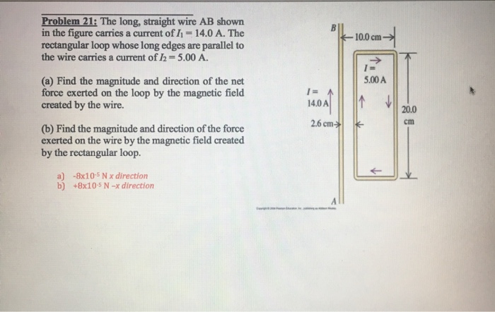 Solved The long, straight wire AB shown in the figure | Chegg.com