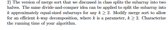 Solved MergeSort code: void | Chegg.com