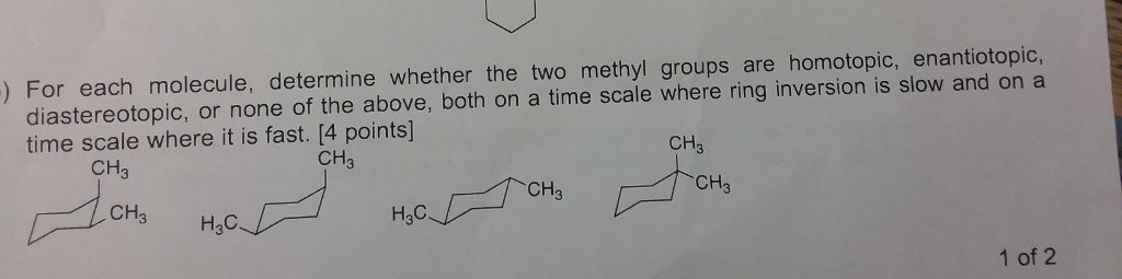 Solved diastereotopic, or none of the above, both on a time | Chegg.com
