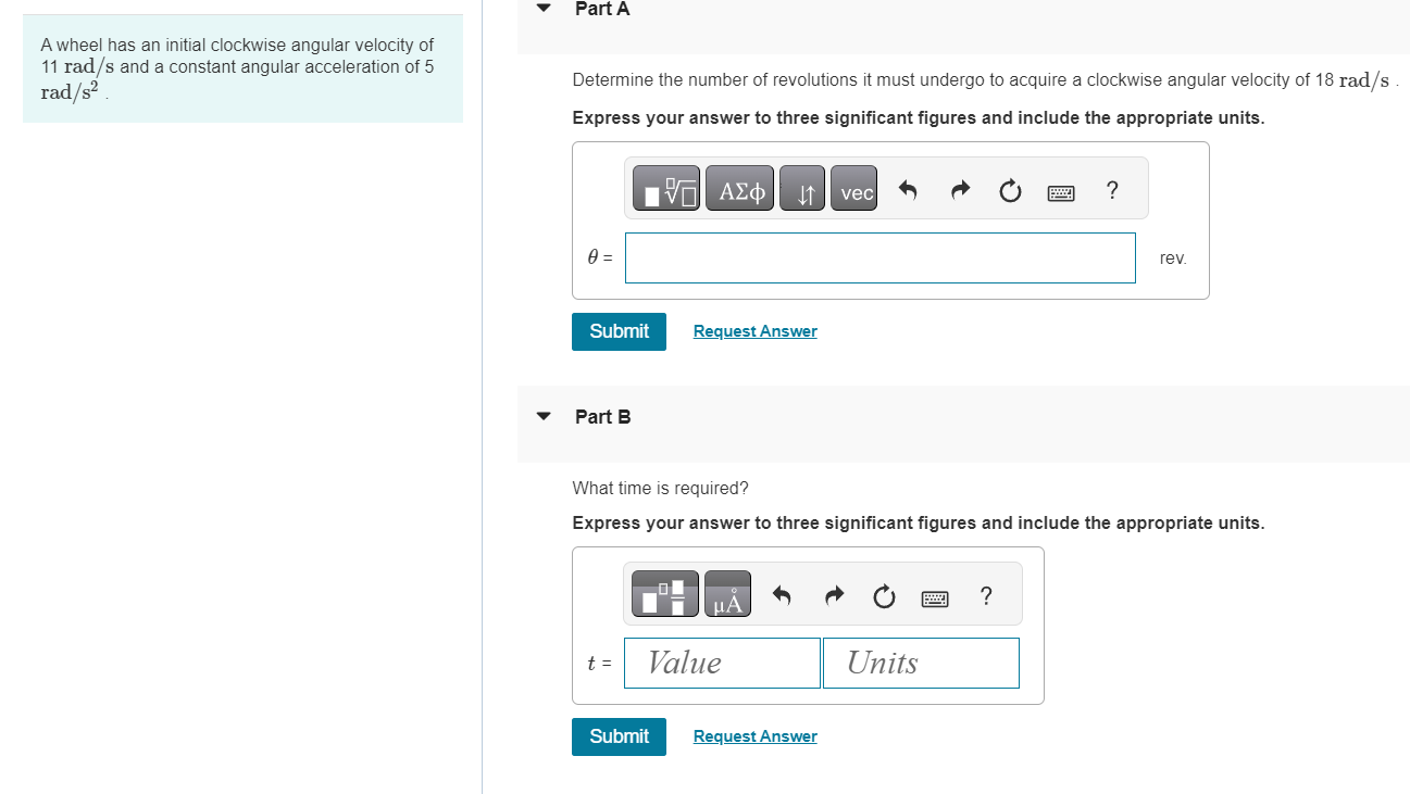 Solved A wheel has an initial clockwise angular velocity | Chegg.com