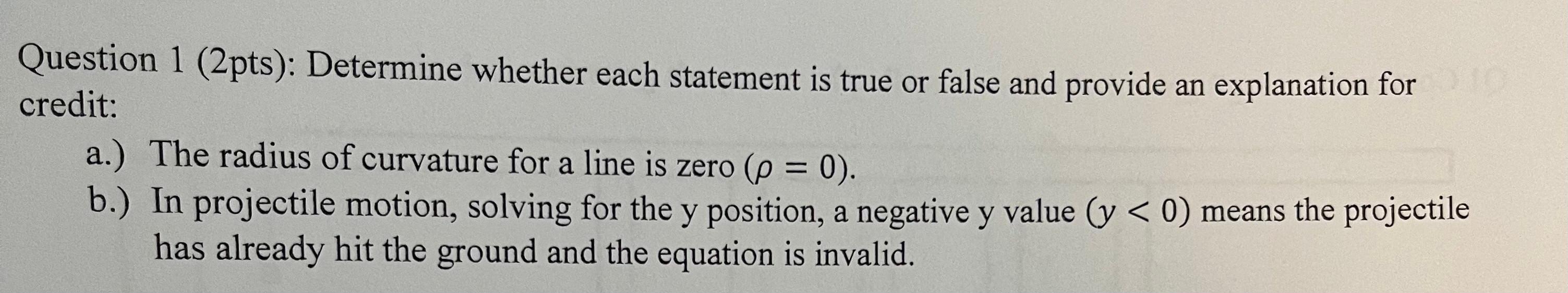 Solved Question 1 (2pts): Determine whether each statement | Chegg.com