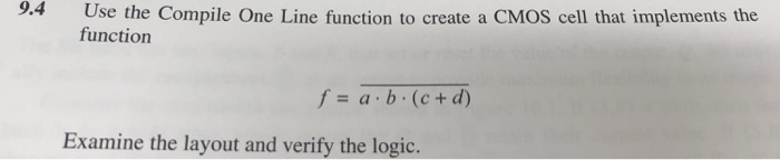 Solved 9.4 Use the Compile One Line function to create a | Chegg.com