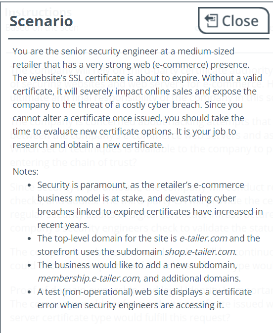 Solved You are the senior security engineer at a | Chegg.com