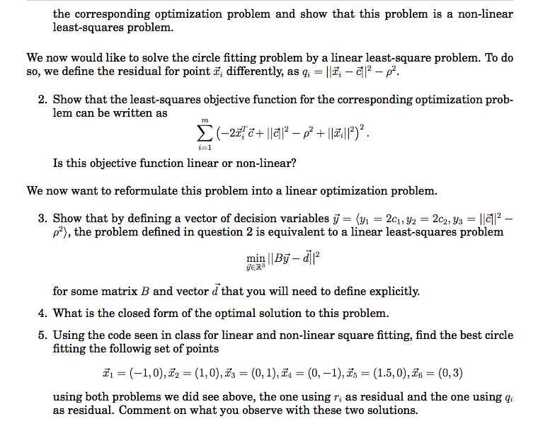 Solved We are looking at a new type of curve fitting | Chegg.com
