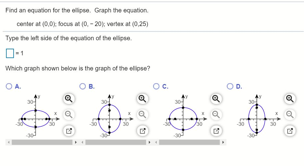 Solved Find an equation for the ellipse. Graph the equation | Chegg.com