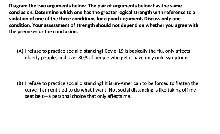 Diagram the two arguments below. The pair of | Chegg.com