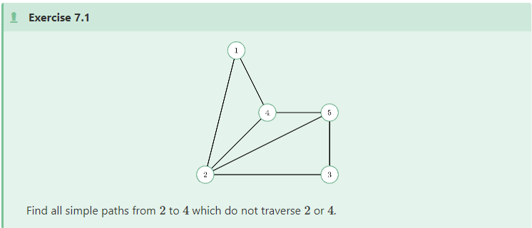 Solved Find all simple paths from 2 to 4 which do not | Chegg.com
