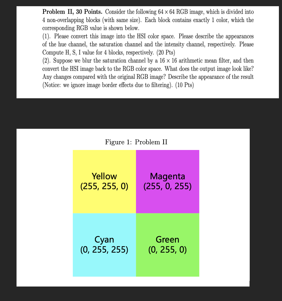 Solved Problem II, 30 Points. Consider the following 64×64 | Chegg.com