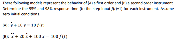Solved There following models represent the behavior of (A) | Chegg.com
