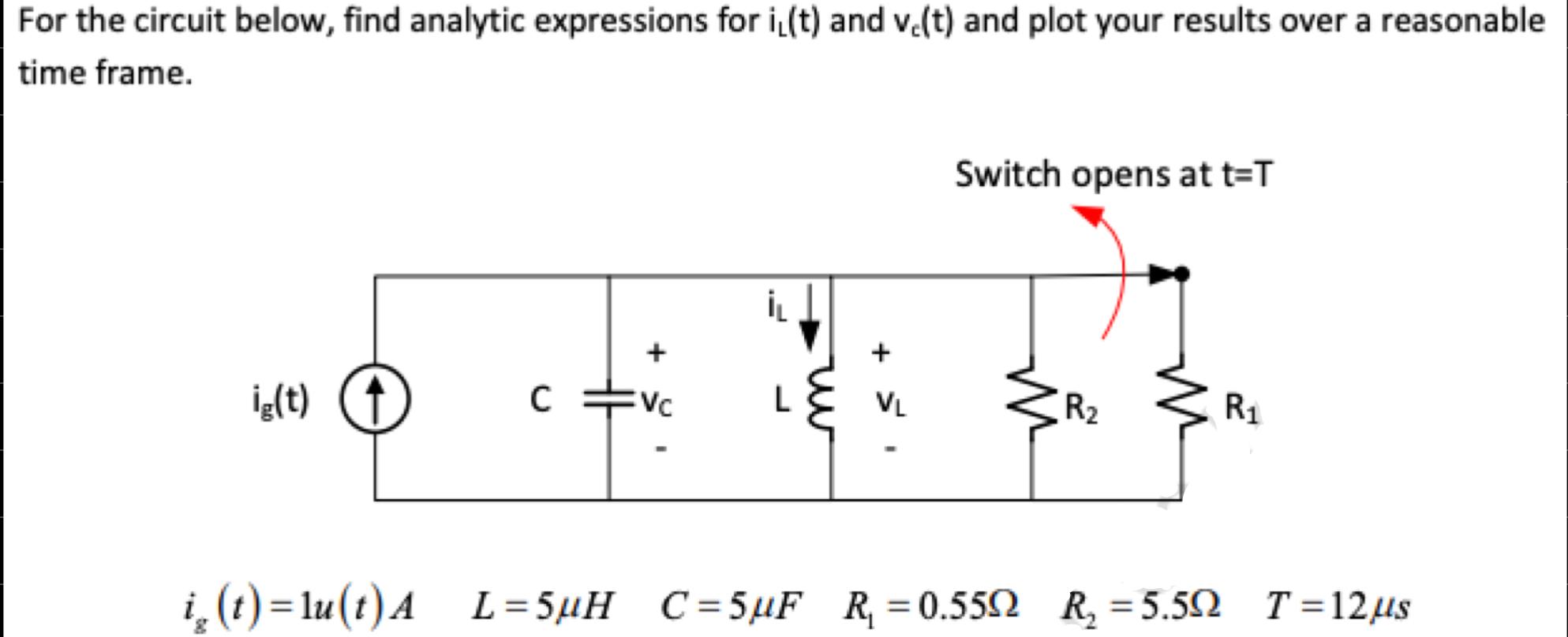 Solved For the circuit below, find analytic expressions for | Chegg.com