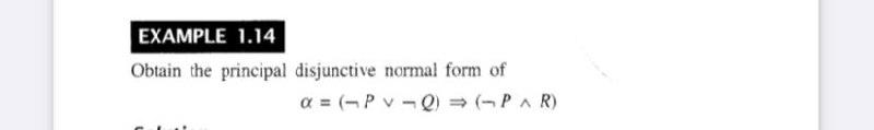 Solved EXAMPLE 1.14 Obtain the principal disjunctive normal | Chegg.com