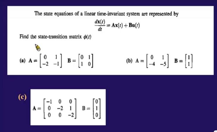 Solved The state equations of a linear time-invariant system | Chegg.com