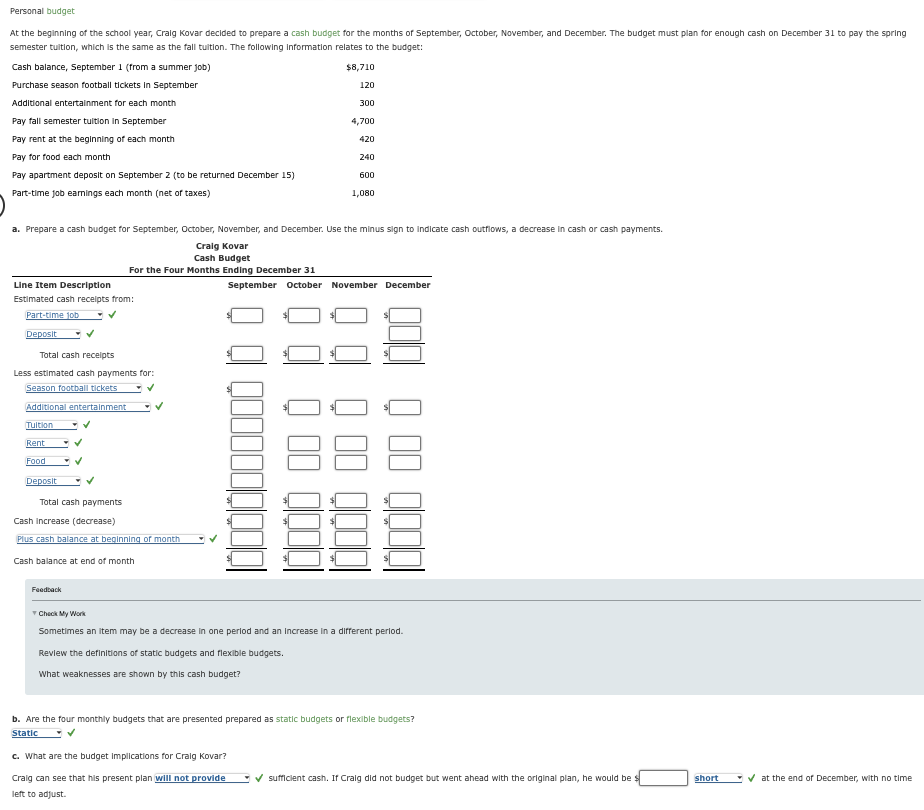 Solved ₹ ﻿Cheok My Work.Sometimes an Item may be a decrease | Chegg.com