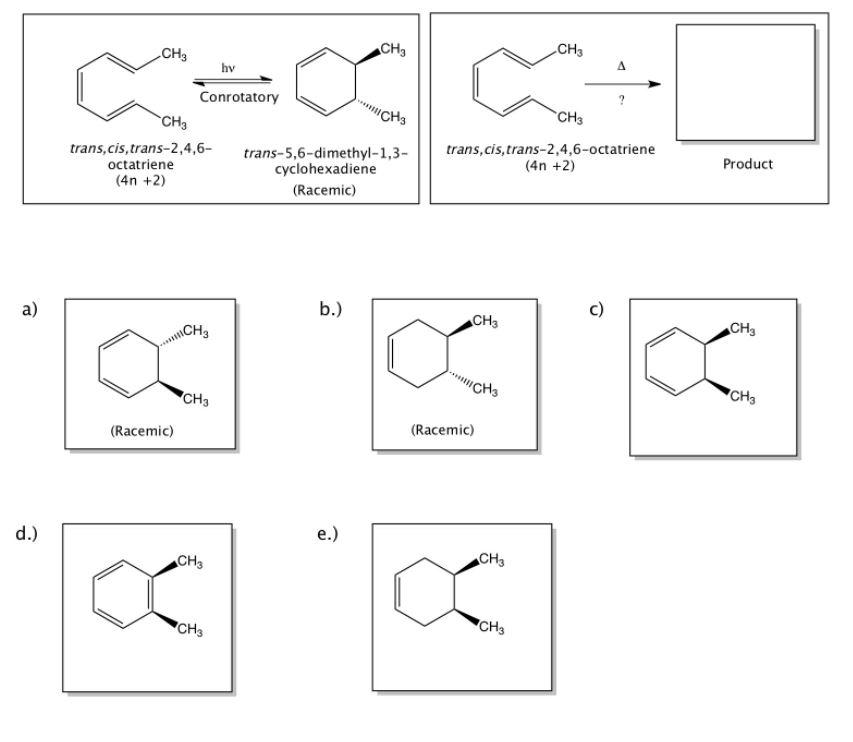 Solved CH3 A CHE CH, hv Conrotatory CHE trans,cis, | Chegg.com