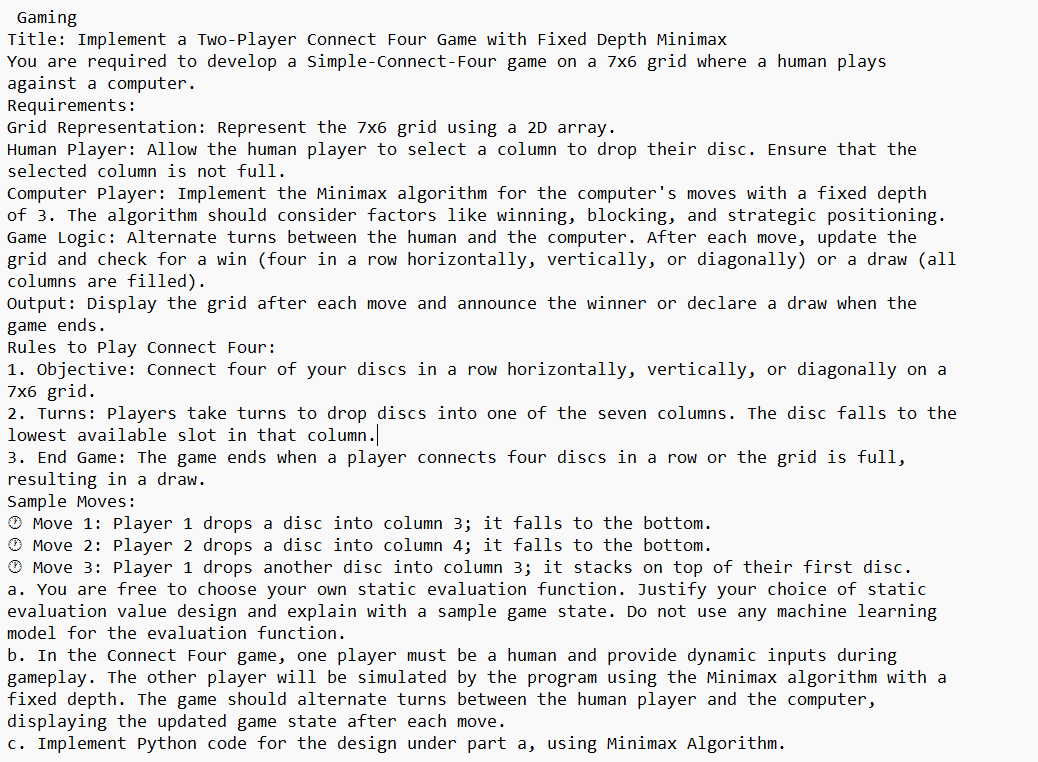 Solved Gaming Problem statement 2: LogicCreate a basic | Chegg.com