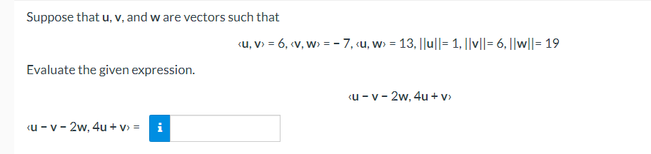 Solved Suppose that u,v, ﻿and w ﻿are vectors such | Chegg.com