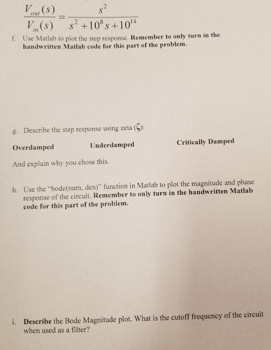 Solved Analog Signal Processing & Filter Design Please | Chegg.com