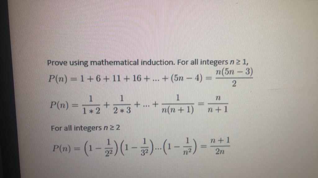 Solved Prove using mathematical induction. For all integers | Chegg.com