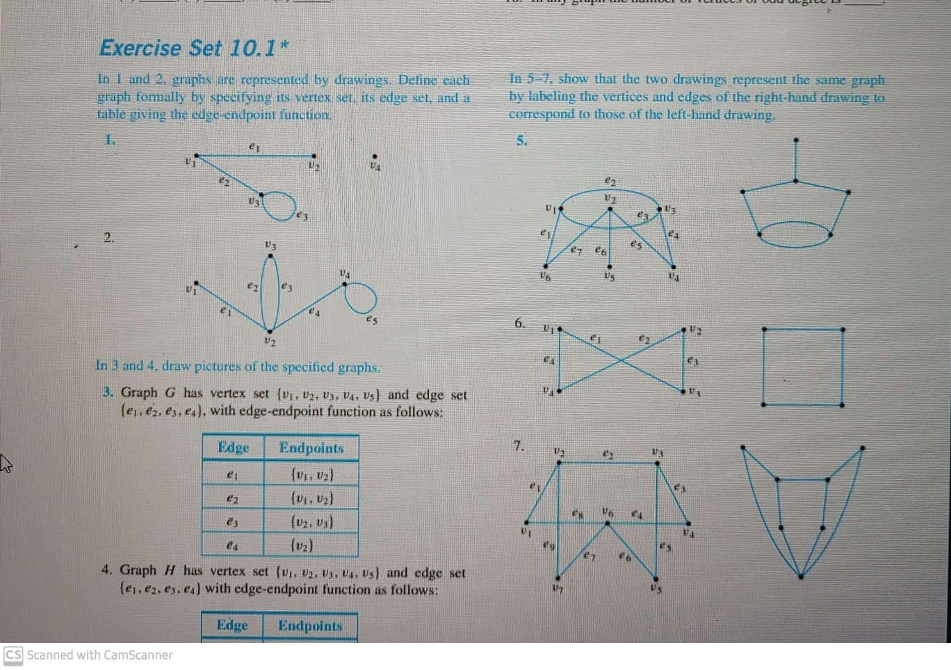 Solved Exercise Set 10.1* In 1 and 2. graphs are represented | Chegg.com