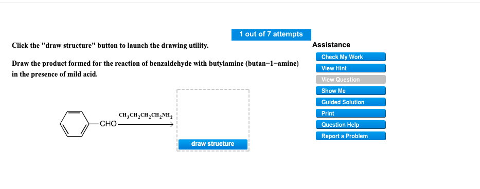 Solved 1 out of 7 attempts Click the "draw structure" button | Chegg.com