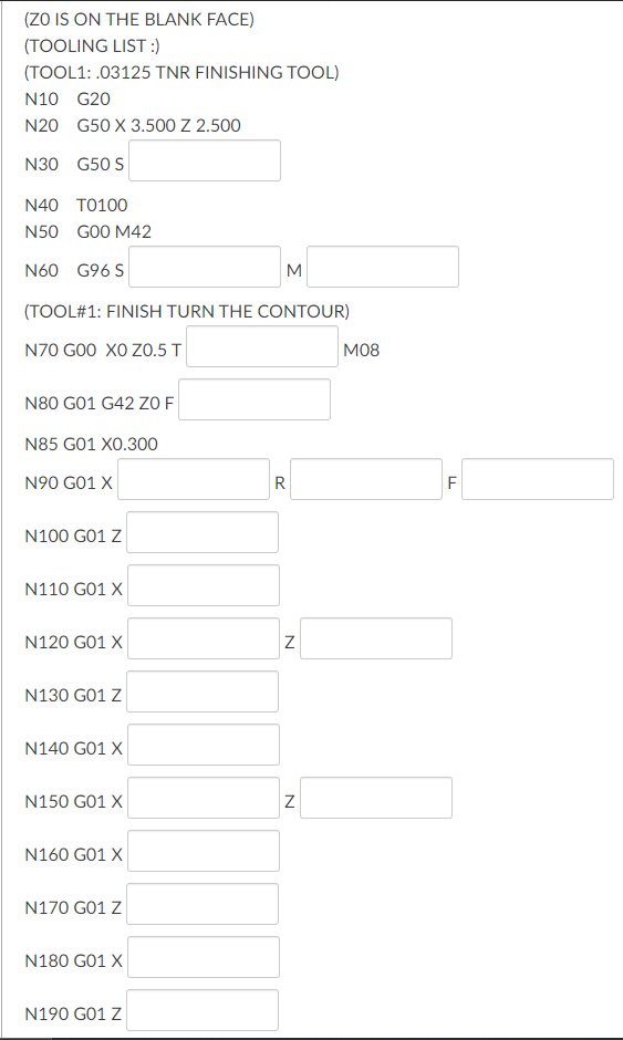 Solved For the given example of a part made by CNC Lathe | Chegg.com