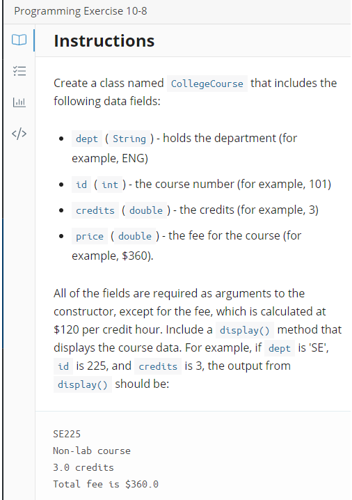 Solved Programming Exercise 10-8 Instructions = Create a | Chegg.com