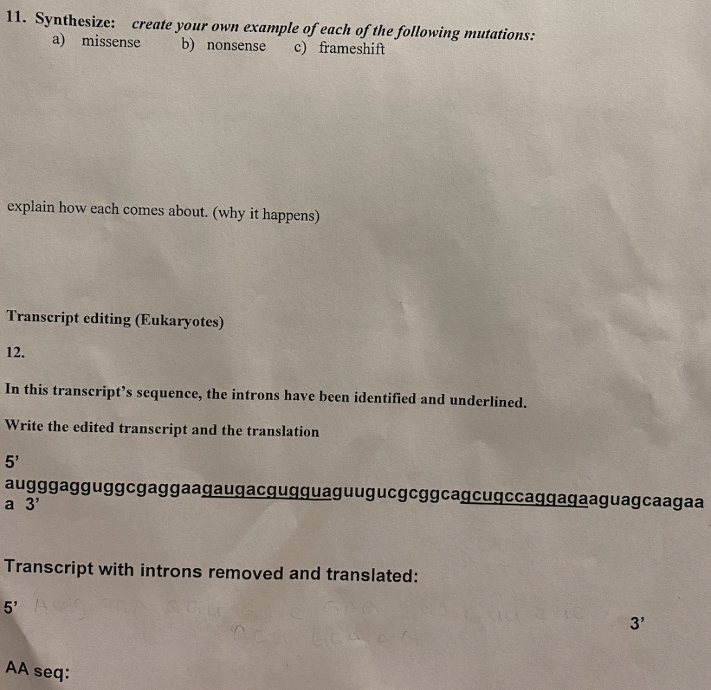 Solved 11. Synthesize: create your own example of each of | Chegg.com