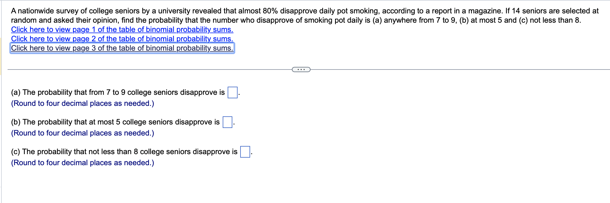 Solved A nationwide survey of college seniors by a | Chegg.com