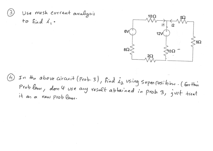 Solved 3 Use Mesh Current Analysis To Find I1 4 In The