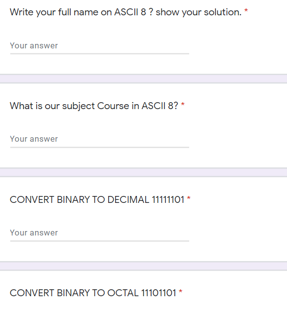Solved * Write your full name on ASCII 8 ? show your | Chegg.com