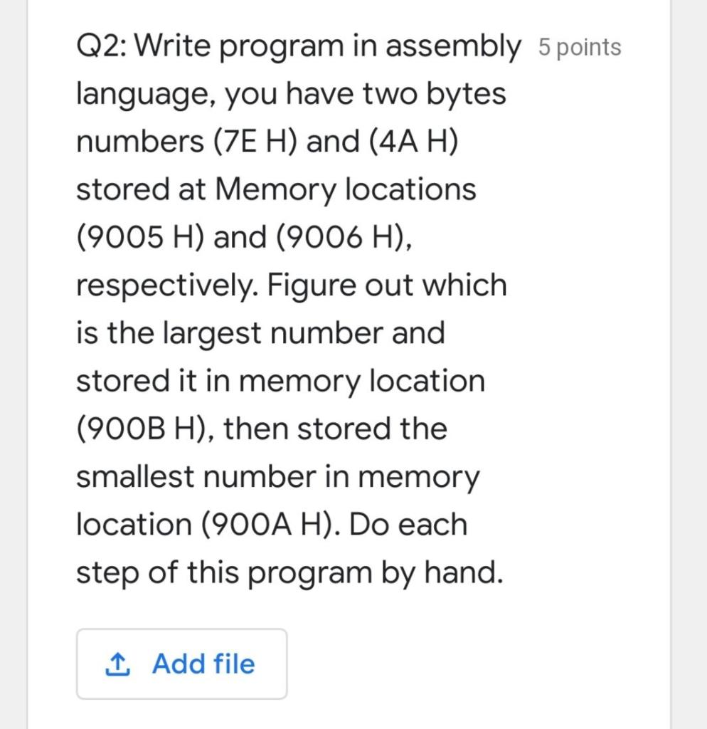 Solved Q2 Write Program In Assembly 5 Points Language You 3220