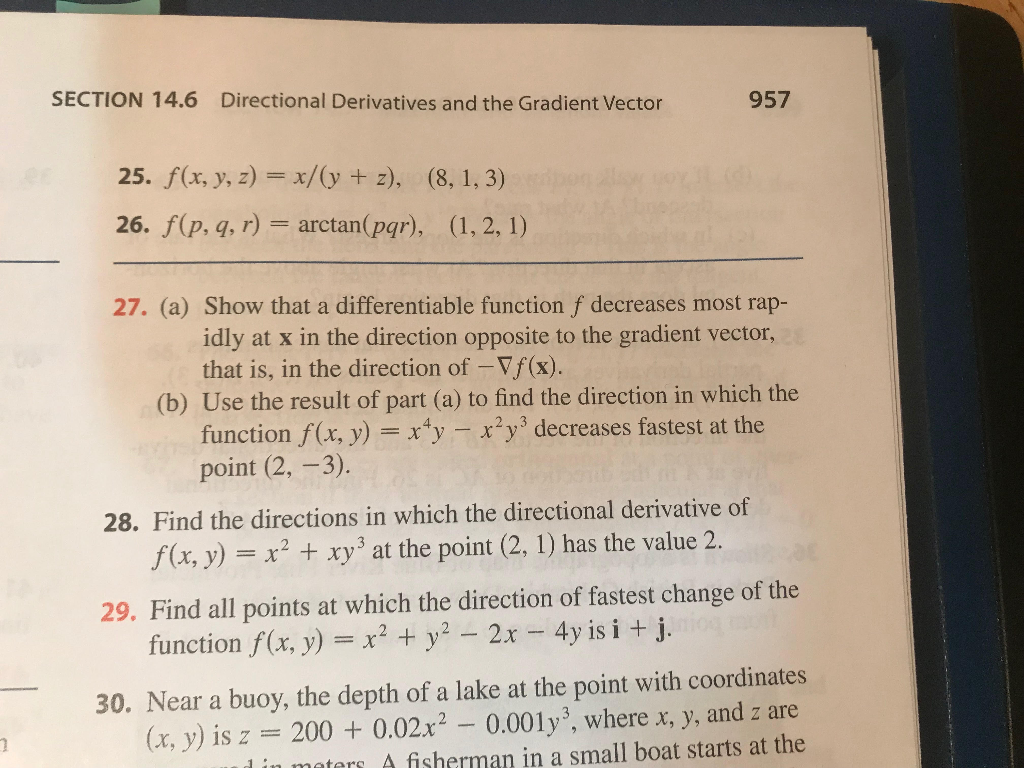 Solved Section 14 6 Directional Derivatives And The Gradient
