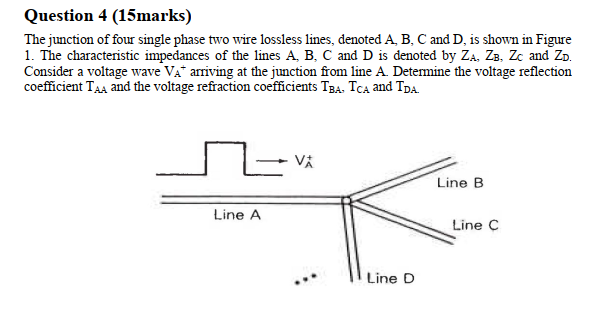 Solved Question 4 (15marks) The junction of four single | Chegg.com