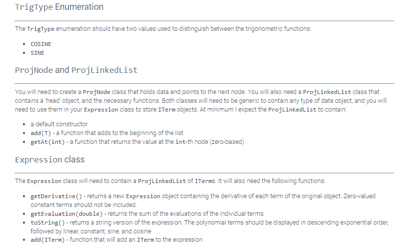 Solved Summary This project will require you to create a | Chegg.com