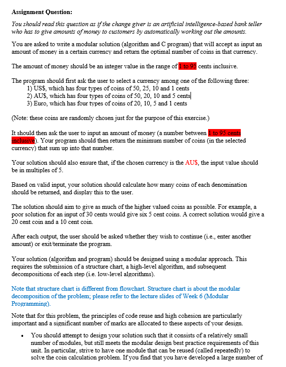 Solved Assignment Question: You should read this question as | Chegg.com